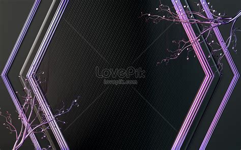 잎 3d가있는 어두운 보라색 추상 기하학적 형상 배경 배경 사진 및 창의적인 일러스트 무료 다운로드 Lovepik