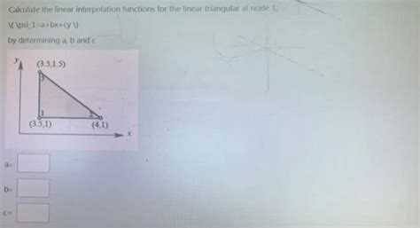 Solved Cakulate The Linear Interpolation Functions For The Chegg