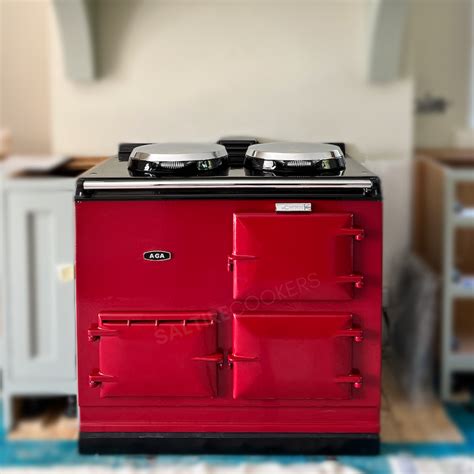 2 Oven Electric Aga Cooker Claret