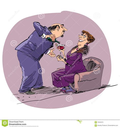 Date Night Man Woman And Wine Stock Vector Illustration Of Date Wine