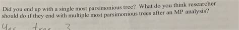 Solved Did You End Up With A Single Most Parsimonious Tree