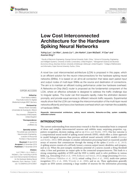 pdf low cost interconnected architecture for the hardware spiking