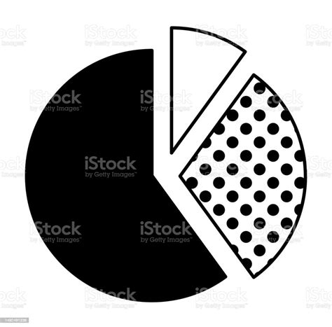 Monochrome Pie Chart Design Set Graph Division Slice Share Ratio Stock