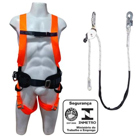 Kit Cinto de Segurança Paraquedista Abdominal Talabarte de