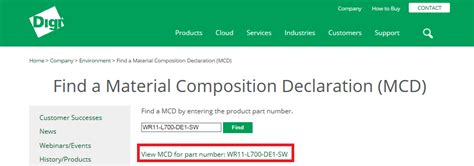 How Can I Find The Rohs Material Composition Declaration For A Digi