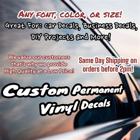 Custom Vinyl Decals Permanent Vinyl Decals Custom Business Decal