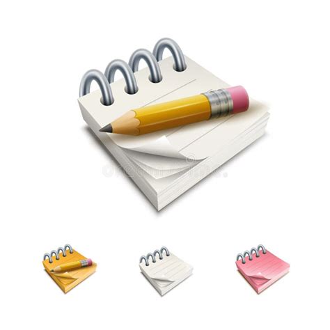 Notepad Icon Set Stock Vector Illustration Of Detailed 74759701