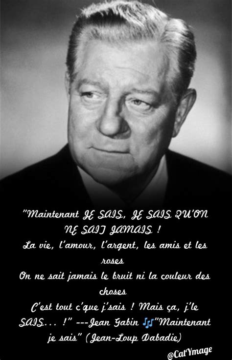 Maintenant JE SAIS JE SAIS QU ON NE SAIT JAMAIS La Vie L Amour L