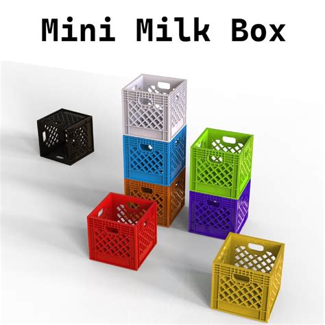 Miniature Milk Crate 3d Print Stl File Stackable Mini Milk Crate 3d