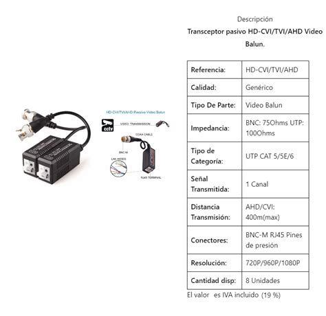 HD CVI TVI AHD Video Balun