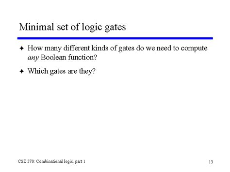 Minimal Set Of Logic Gates