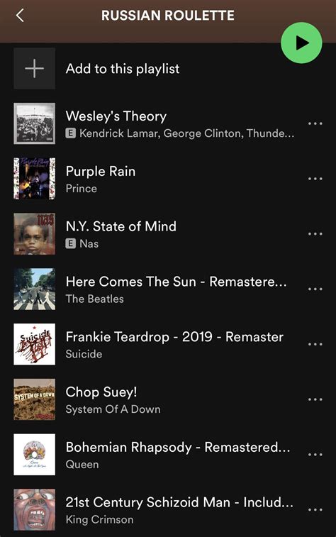 Russian Roulette R Weirdspotifyplaylists