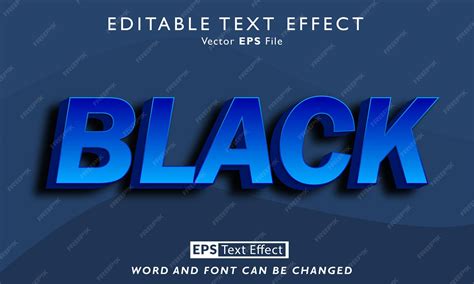 Efecto De Texto Negro Vector Premium