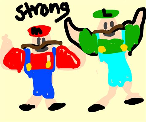 Buff Mario And Buff Luigi Drawception