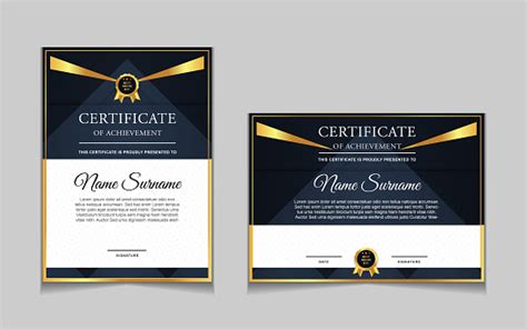 고급 골드 배지와 현대적인 라인 패턴의 요소와 업적 국경 디자인 템플릿의 인증서 세트 벡터 그래픽 인쇄 레이아웃 감탄에 대한 스톡 벡터 아트 및 기타 이미지 Istock