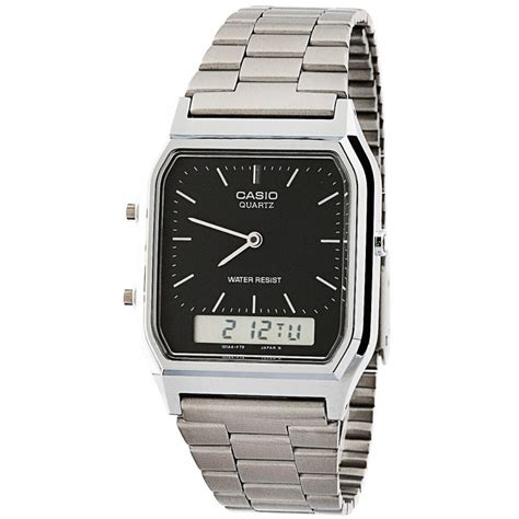 Relógio Casio Prateado Vintage Analógico digital AQ A DMQ