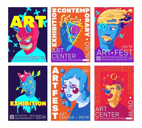 Set Of Contemporary Art Poster Templates 16962733 Vector Art At Vecteezy