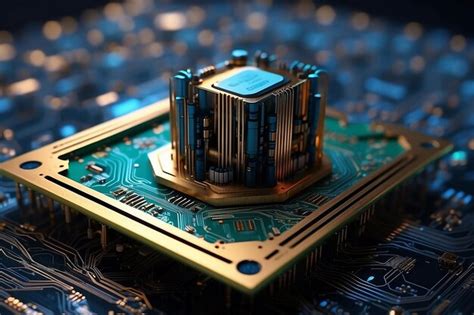 Premium Ai Image Futuristic Hightech Motherboard Cpu Processor Microchip Artificial