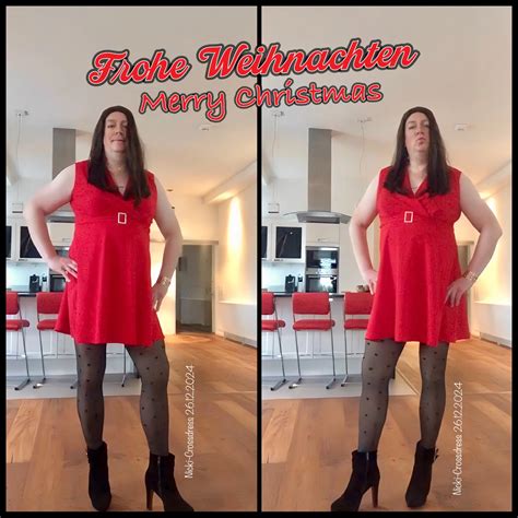 Nicki Crossdress Merry Christmas Sexy Red Mini Dress 4 Nude Pics