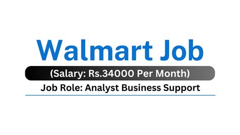 Walmart Job Work From Office Job Analyst Business Support Urgent