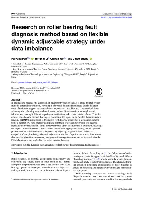 Research On Roller Bearing Fault Diagnosis Method Based On Flexible