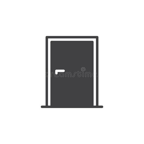 Door Icon Vector Filled Flat Sign Solid Pictogram Isolated On White