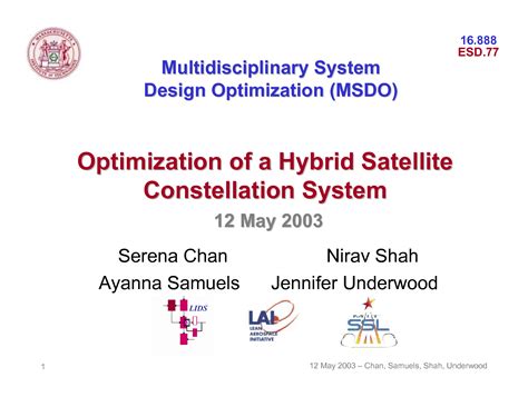 Solution Multidisciplinary System Design Optimization Optimization Of A Hybrid Satellite
