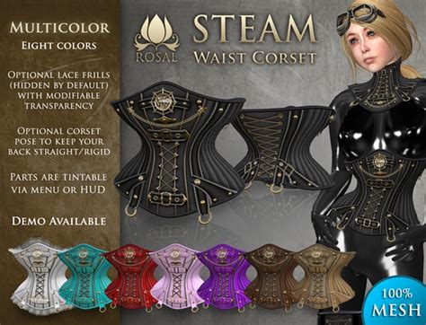 Second Life Marketplace Rosal Steam Waist Corset Mesh Demo