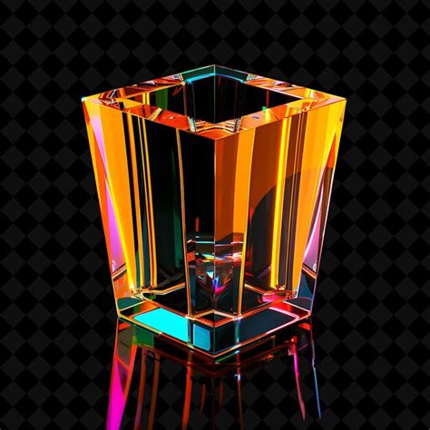 Decorative Vase With A Square And Tall Design Made With Acry Png Y2k