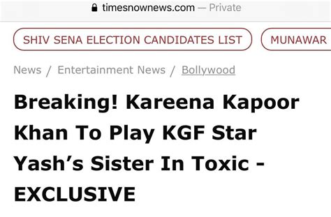 Kareena Kapoor Khan To Play Yashs Sister In Toxic Kiara To Play His