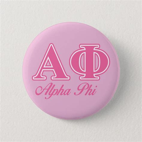 Alpha Phi Pink Letters Button Zazzle Alpha Phi Pink Letter Alpha