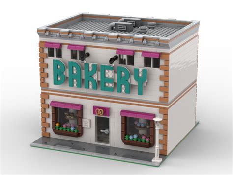 Lego Moc City Bakery By Bhelms Rebrickable Build With Lego