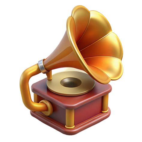 Mysterious Alluring Concept Art Style Isolated Cutout Of A Vintage Gramophone With A Horn