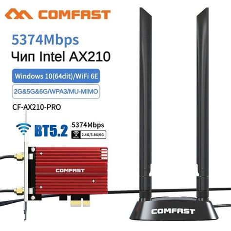 Comfast Сетевая карта Wifi адаптер для компьютера Сетевой адаптер Intel
