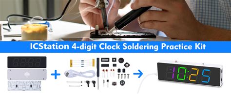DC 5V Colorful LED Electronic Clock Kit DIY Soldering Project For STEM Teaching Babe