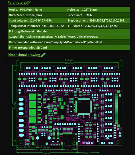 Cpu Mks Robin Nano V12 Con Pantalla Tft De 35″ Sai Sac 3d