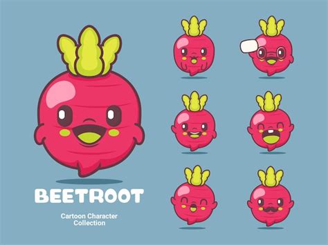 Premium Vector Beetroot Cartoon Character Vector Illustration