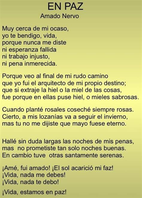 En Paz Amado Nervo Citas de inspiración español Frases
