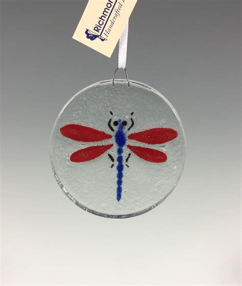 Dragonfly Ornament Fused Glass Glass Ornament Etsy