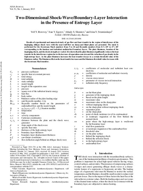 Pdf Two Dimensional Shock Waveboundary Layer Interaction In The