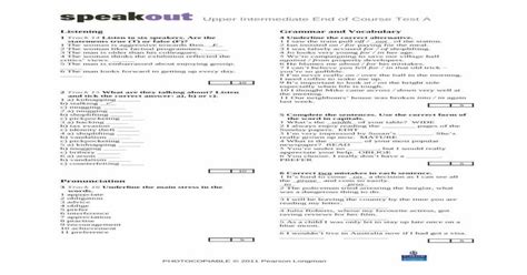 upper intermediate end of course test a inglés de la · pdf