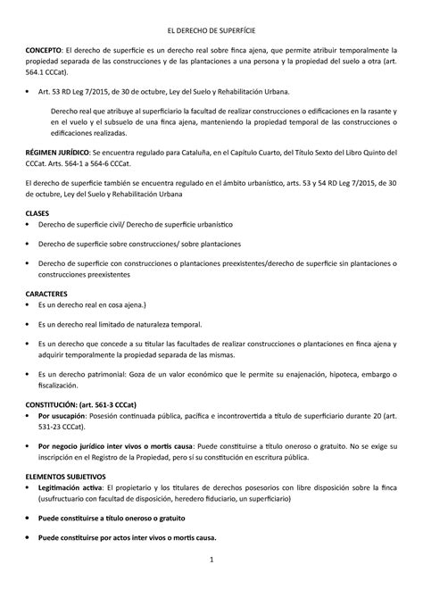 El Derecho De Superfície El Derecho De SuperfÍcie Concepto El