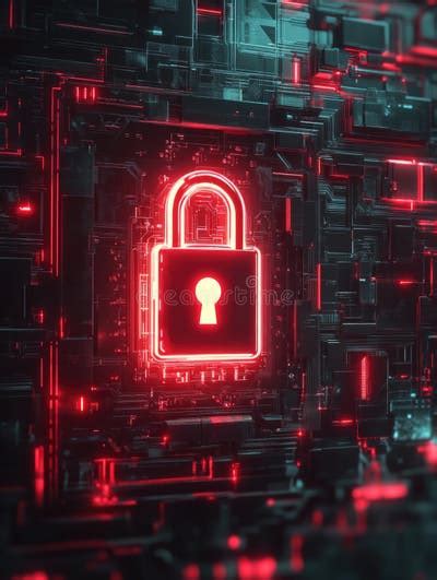 Electric Circuit Lock With Red Warning Lights Stock Image Image Of