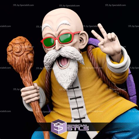 Master Roshi On Turtle V2 Sculptures 3d Printing Specialstl