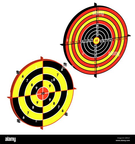 Set Targets For Practical Pistol Shooting Exercise Vector