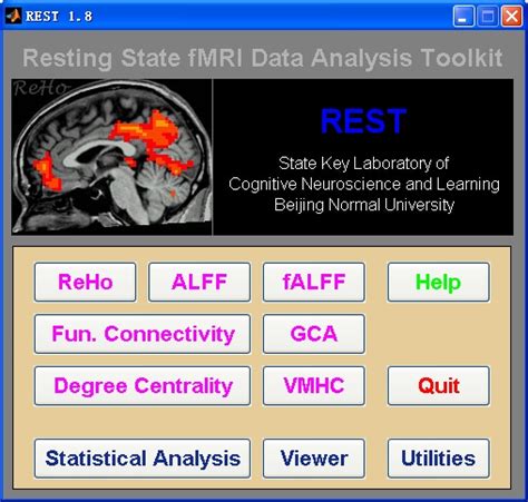 Resting State Fmri Data Analysis Toolkit V18 The R Fmri Network