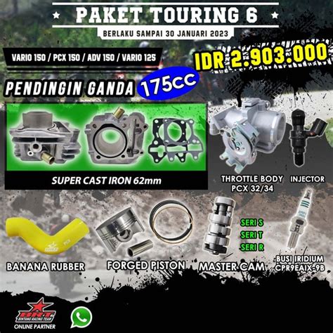 Jual BRT Paket Touring Bore UP Vario Vario PCX ADV Blok Piston