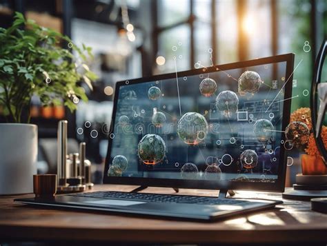 Digital Technologies Security Sms System Databases On Laptop Monitor