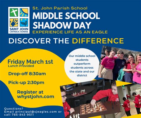 Middle School Shadow Day March 1st St John School