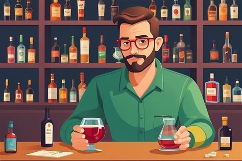 Flat Style Vector Character Illustration Alcohol Drug Counselor